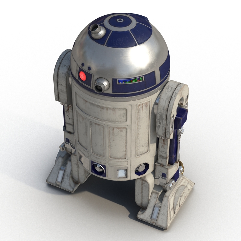 r2 d2 rigged modeled 3d model