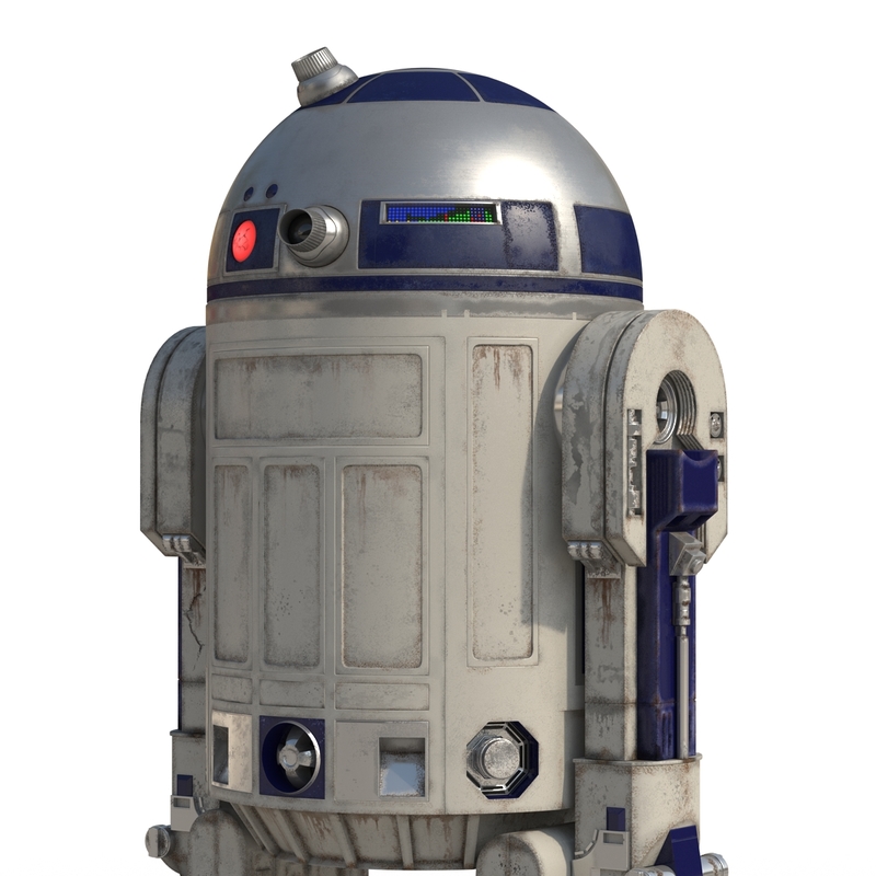 r2 d2 rigged modeled 3d model