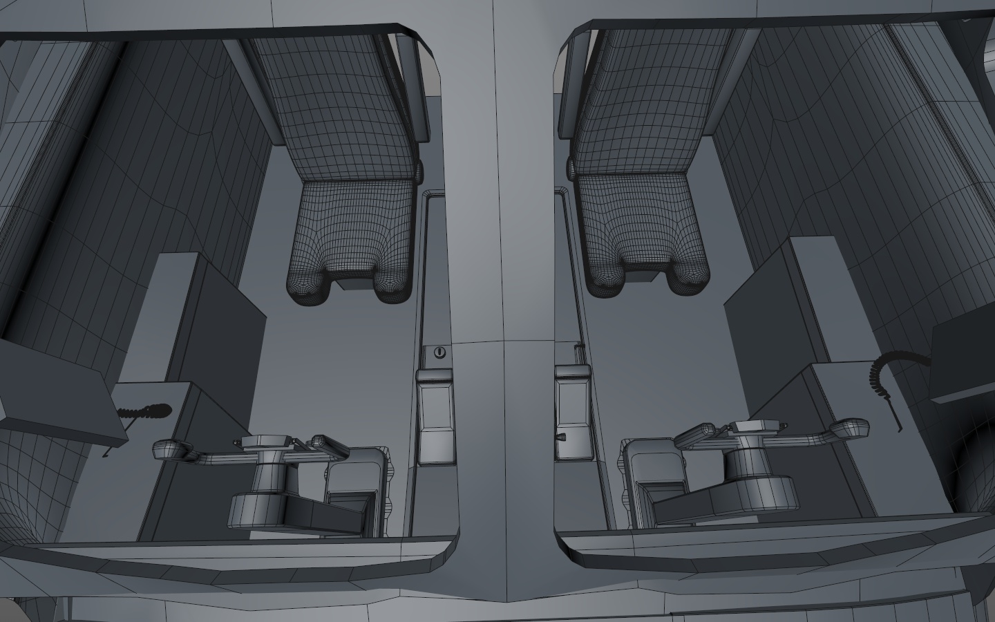 plane interior cockpit 3d model