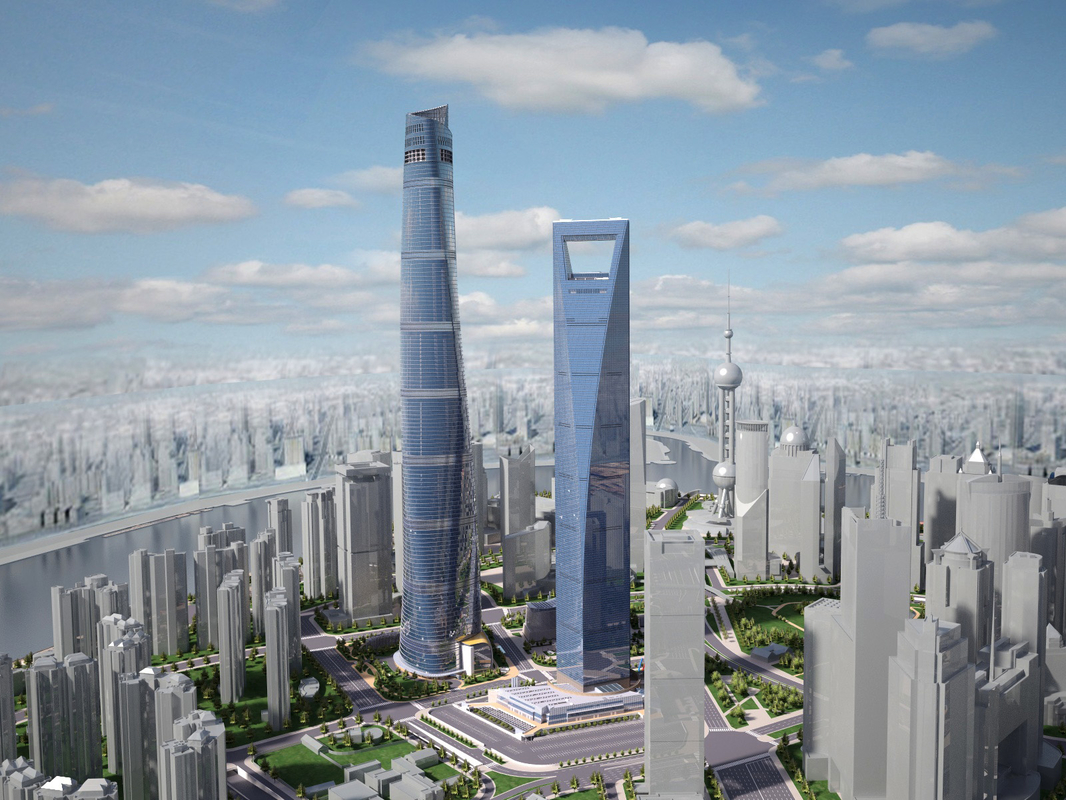 tower shanghai downtown 3d model