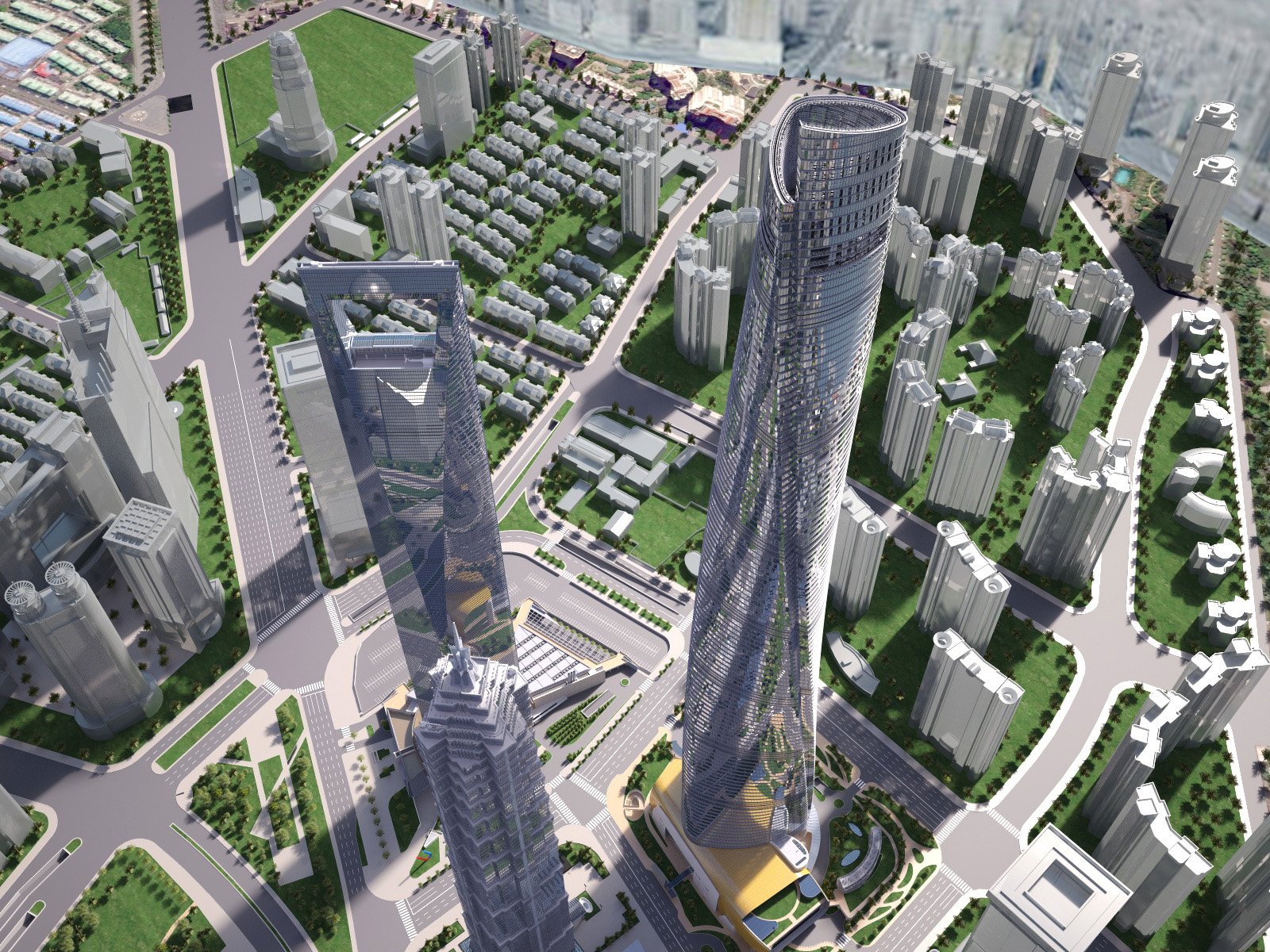 tower shanghai downtown 3d model