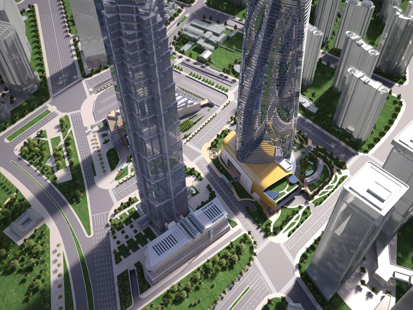 tower shanghai downtown 3d model