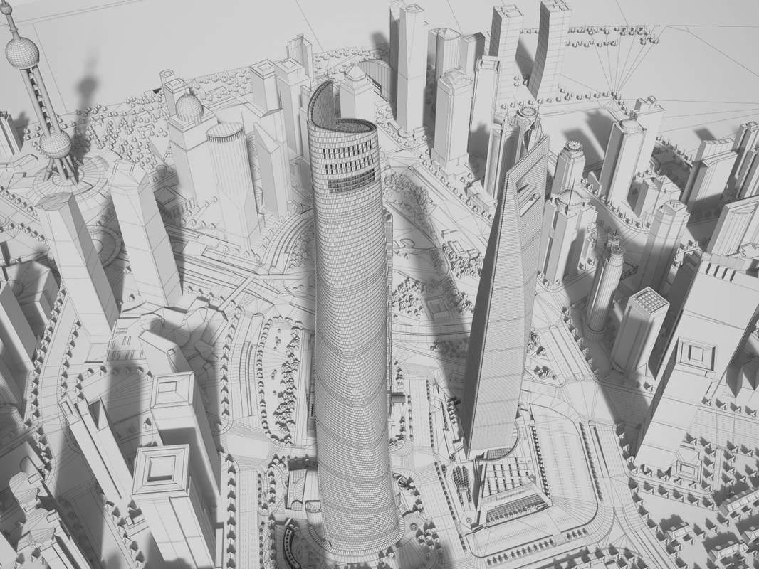 tower shanghai downtown 3d model