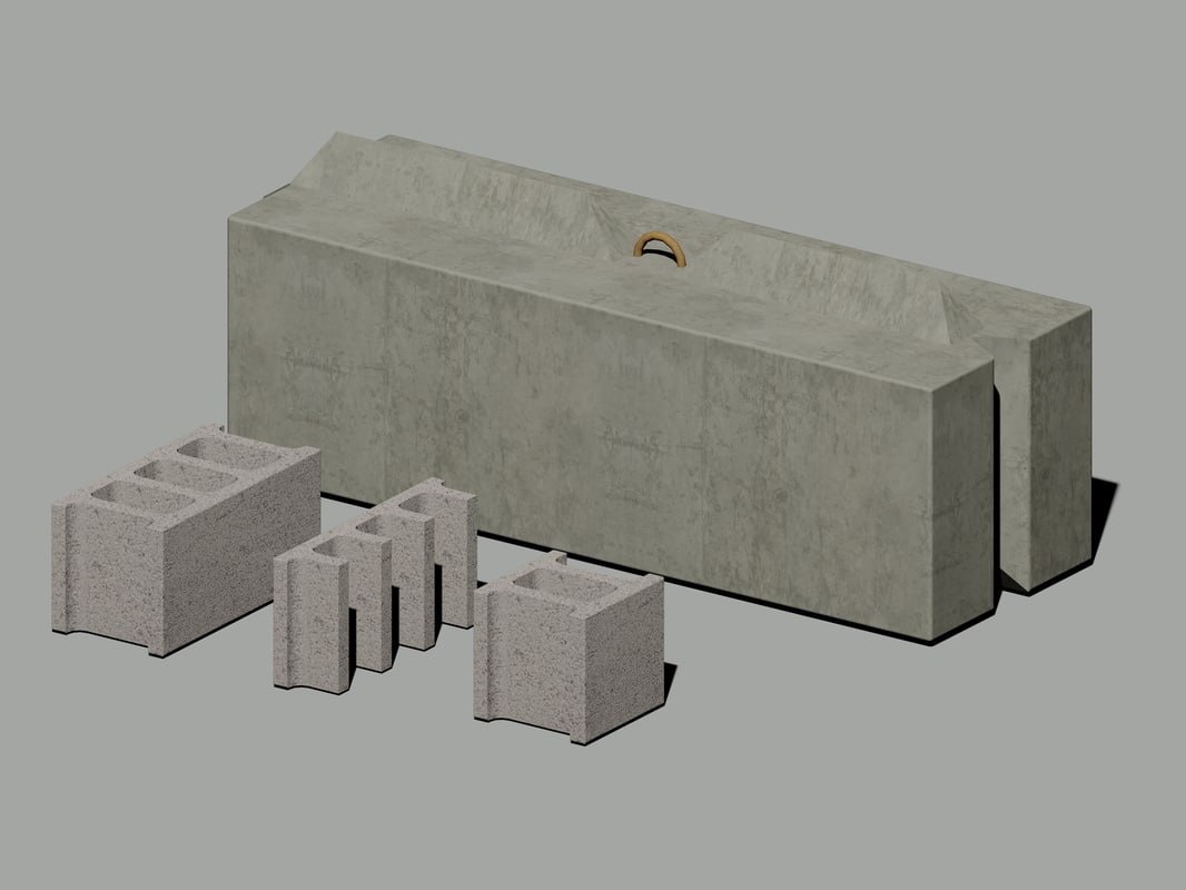 concrete block 3d dwg