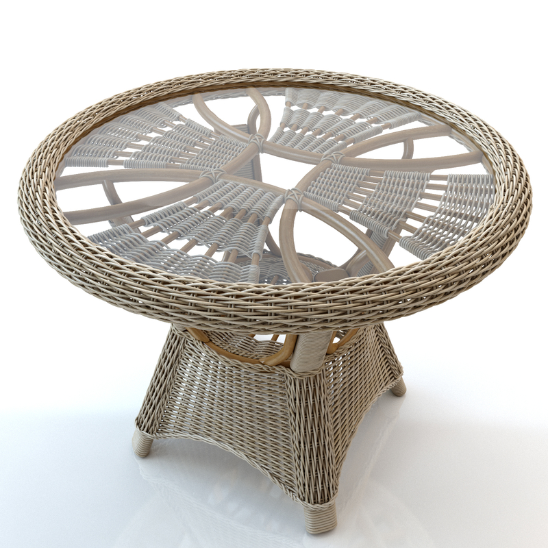 rattan table 3d model
