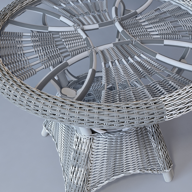 rattan table 3d model