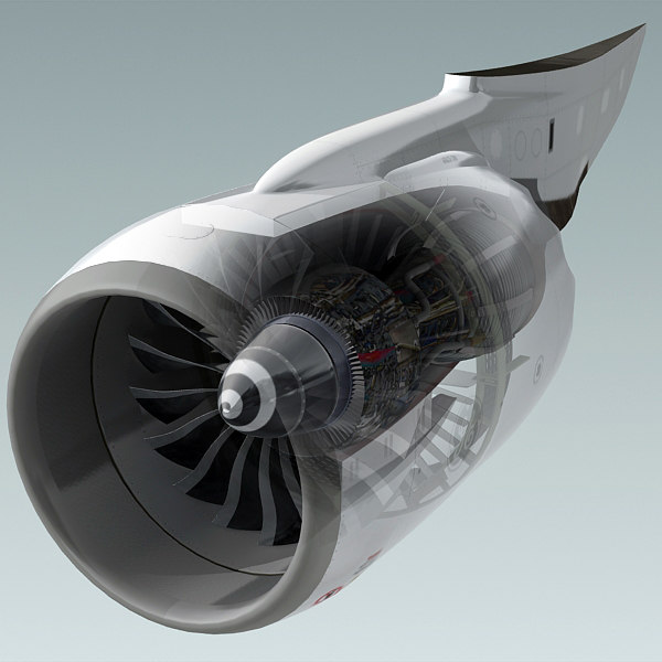 genx-2b jet engine 3d model