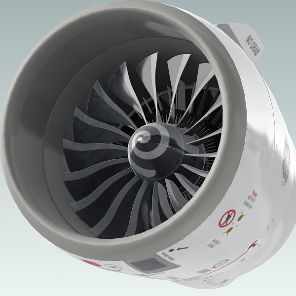 genx-2b jet engine 3d model