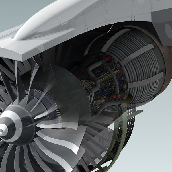 genx-2b jet engine 3d model