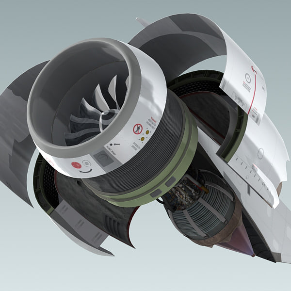 genx-2b jet engine 3d model