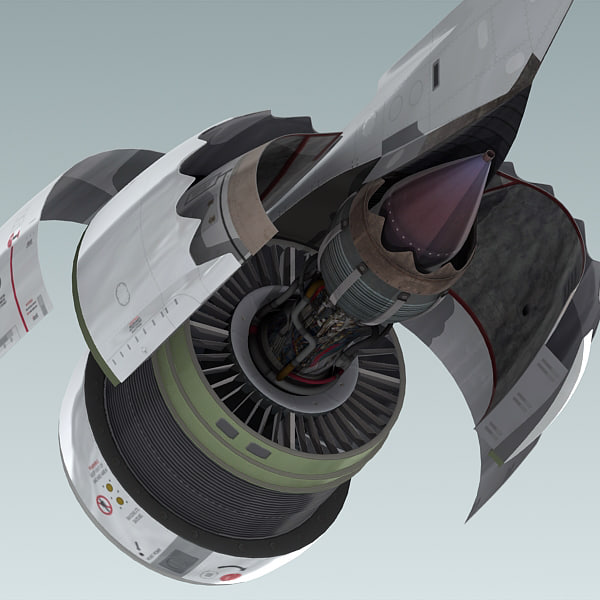 genx-2b jet engine 3d model