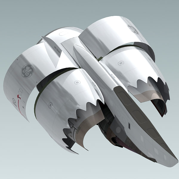 genx-2b jet engine 3d model