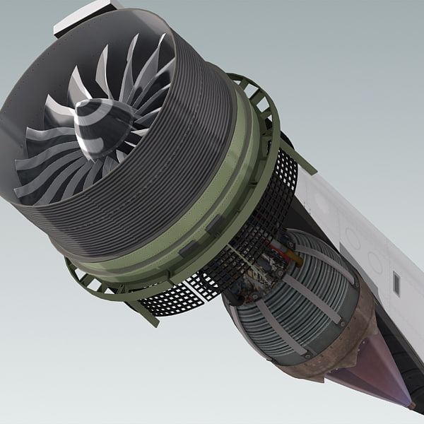 genx-2b jet engine 3d model