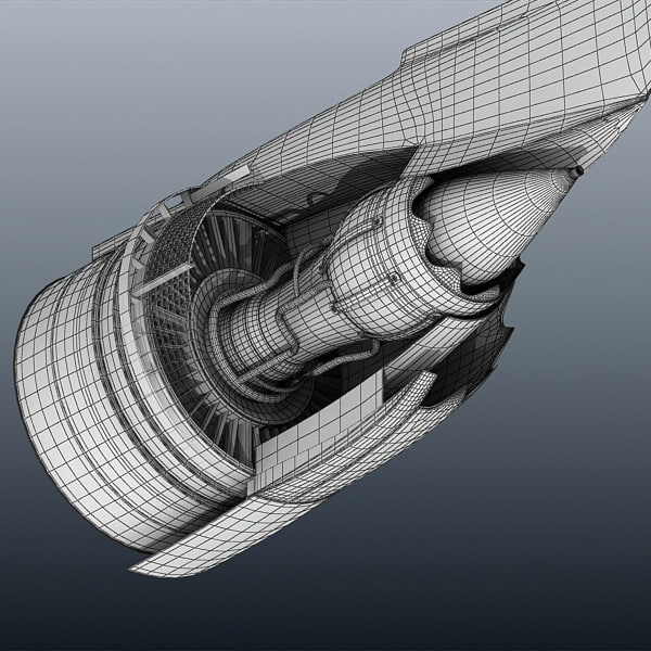 genx-2b jet engine 3d model