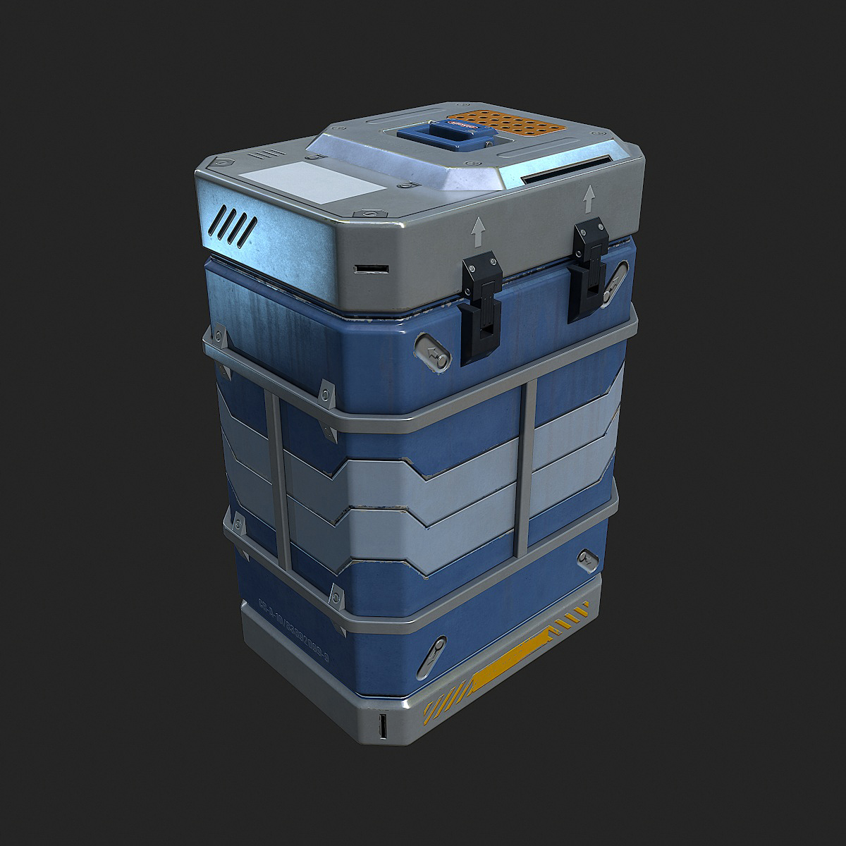 sci-fi metal crate 3d model