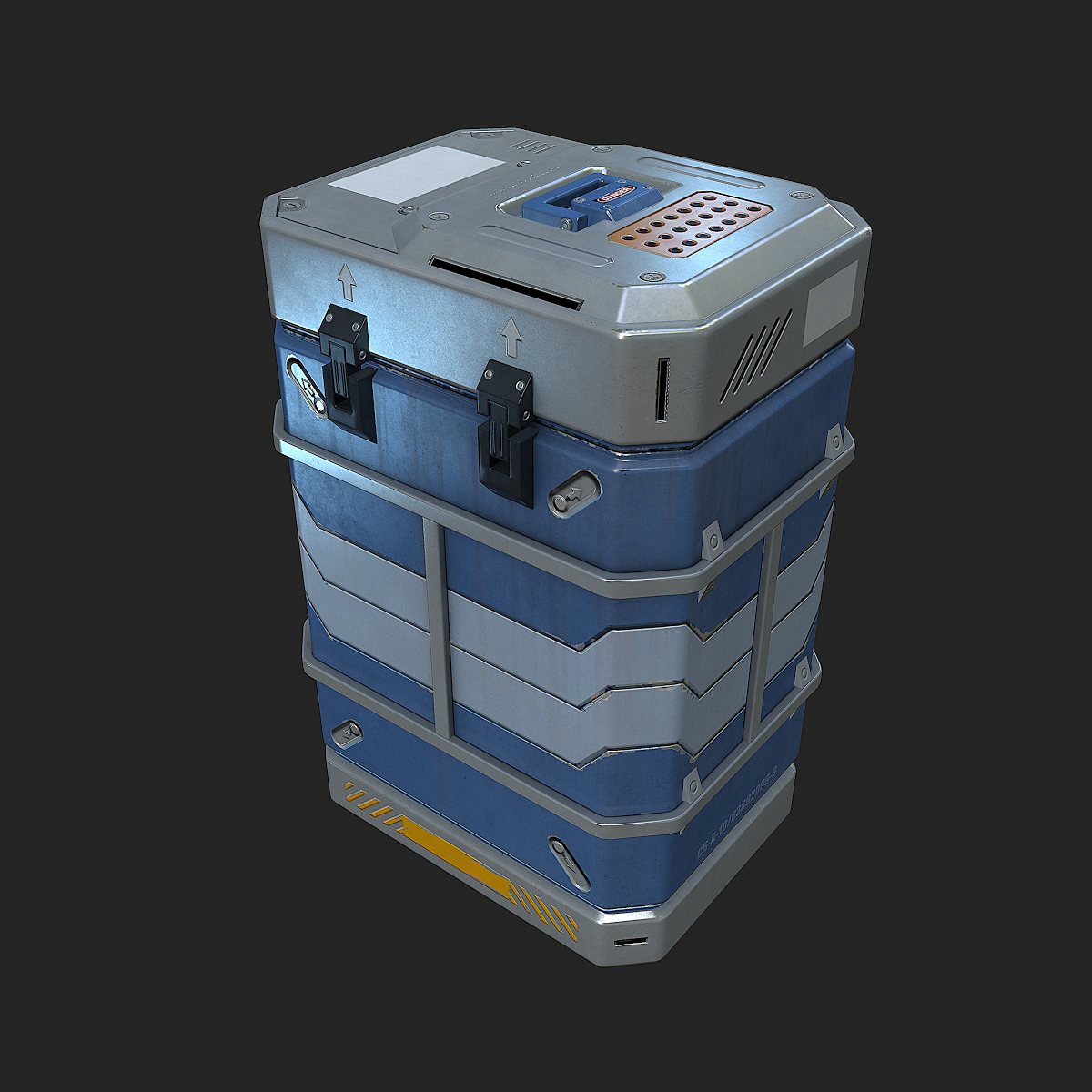 sci-fi metal crate 3d model