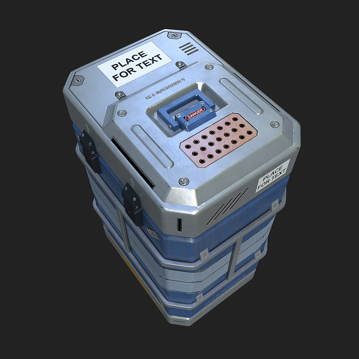 sci-fi metal crate 3d model