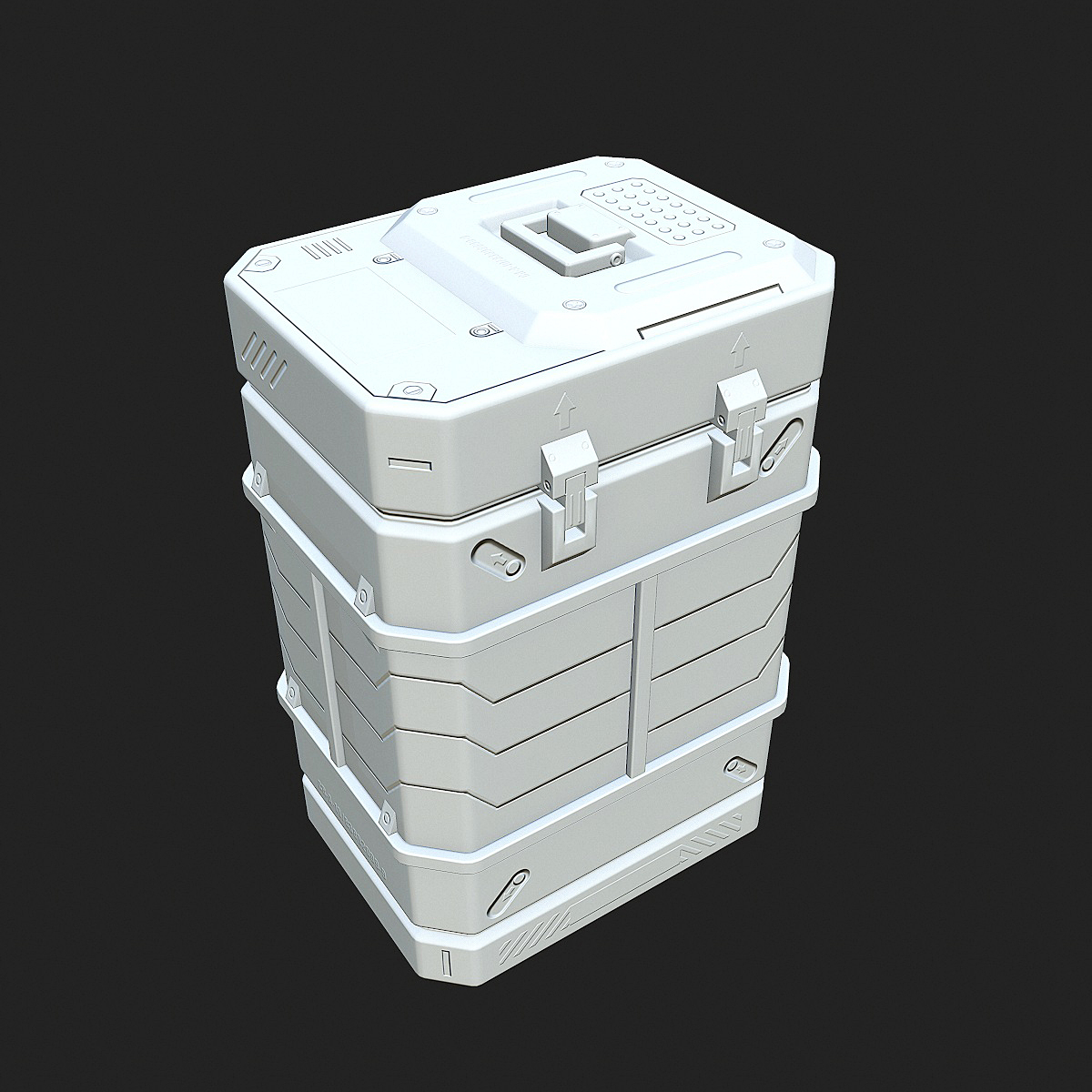 sci-fi metal crate 3d model