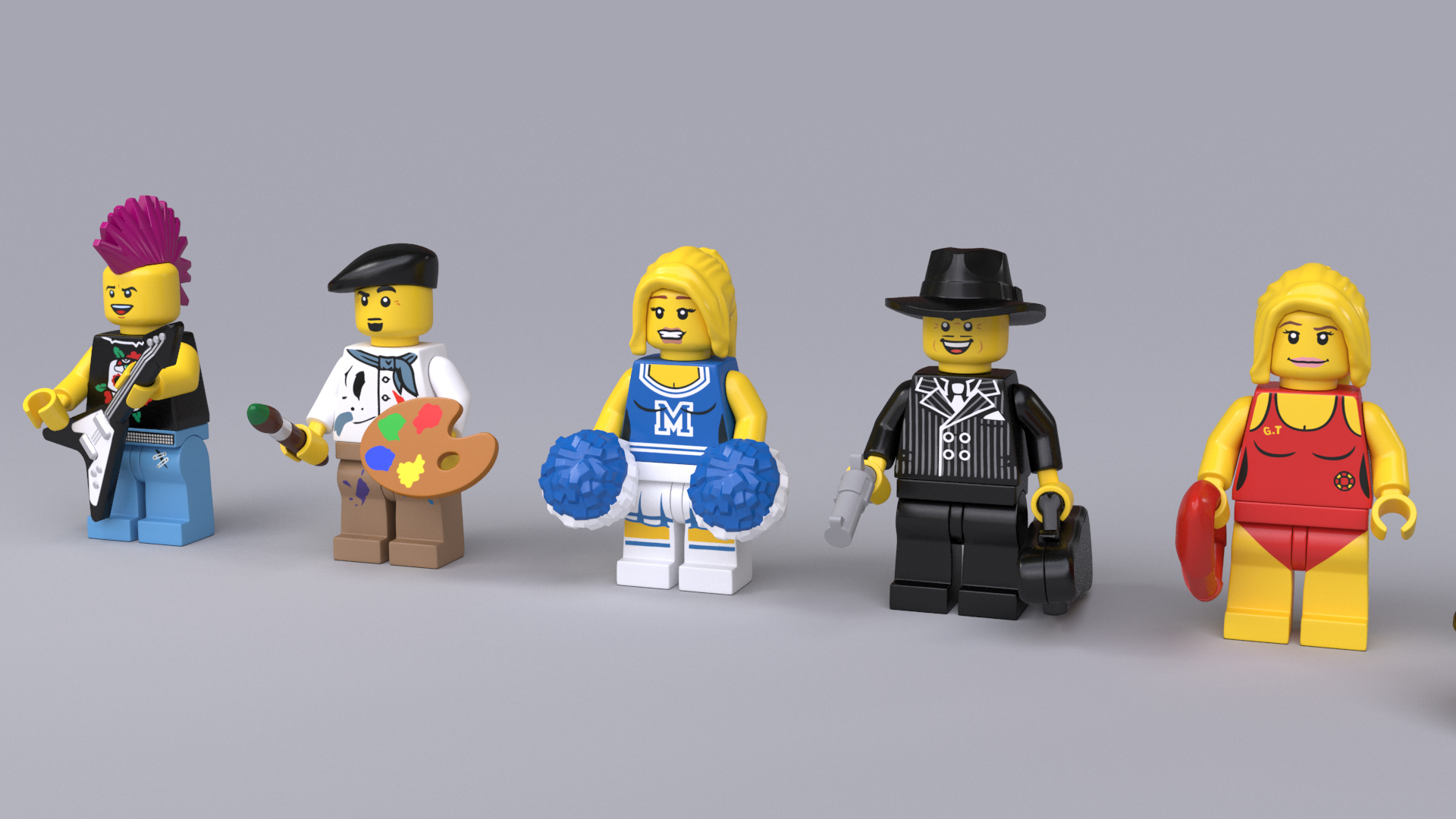 max 20 rigged lego minifigures