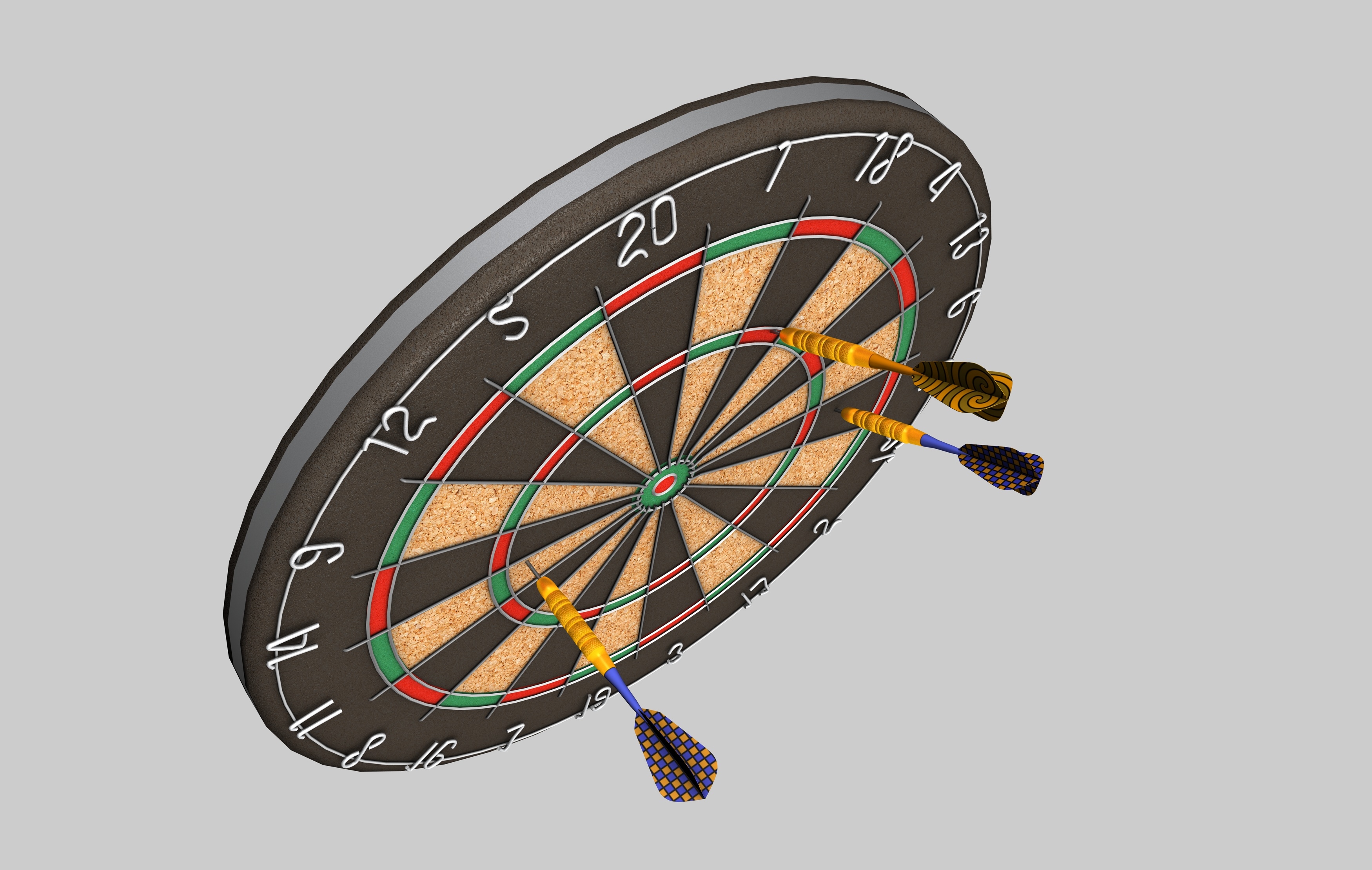 3d model dartboard dart
