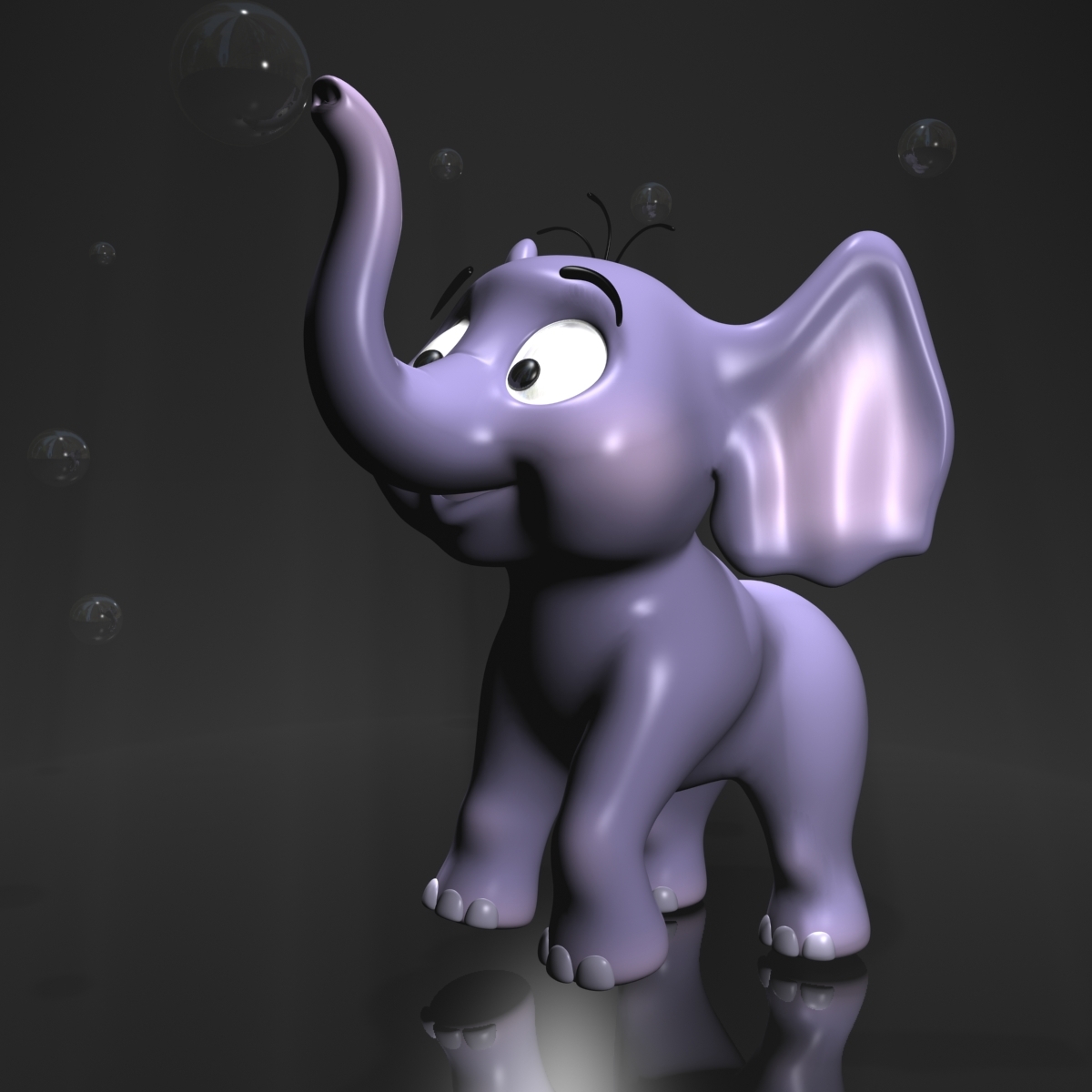 3d cartoon baby elephant rigged