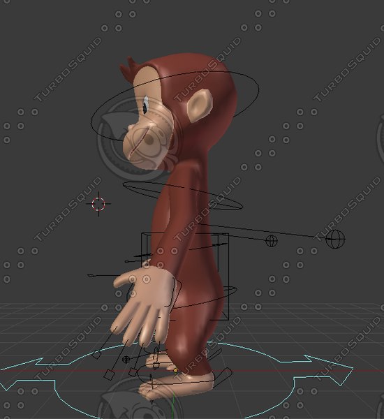 3d model monkey curious george