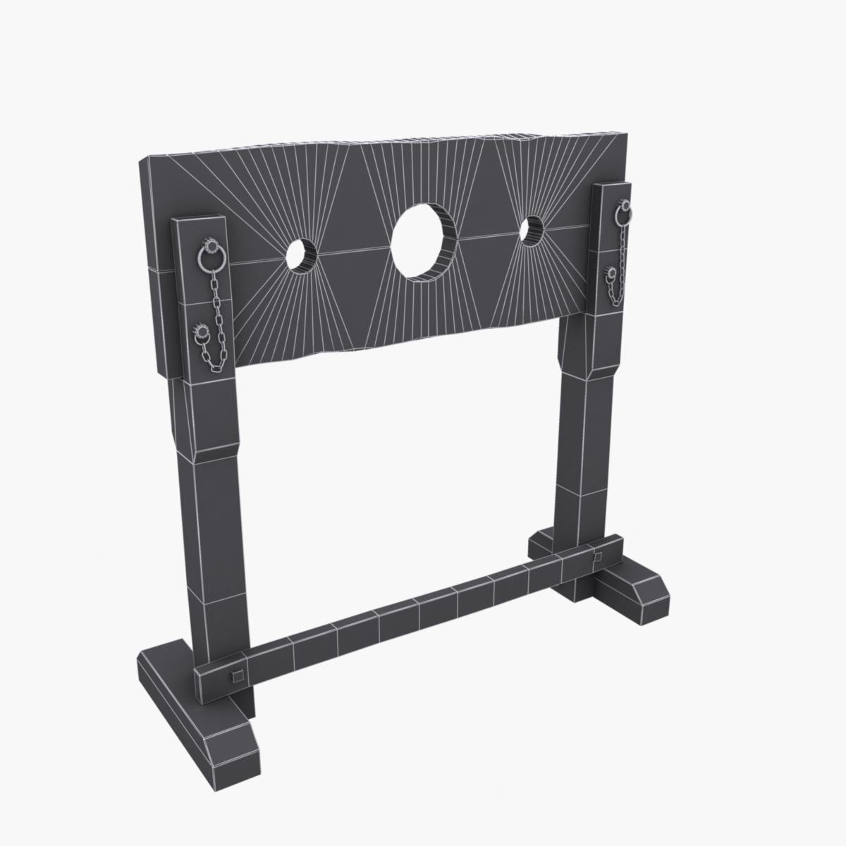 medieval pillory stocks fantasy 3d model