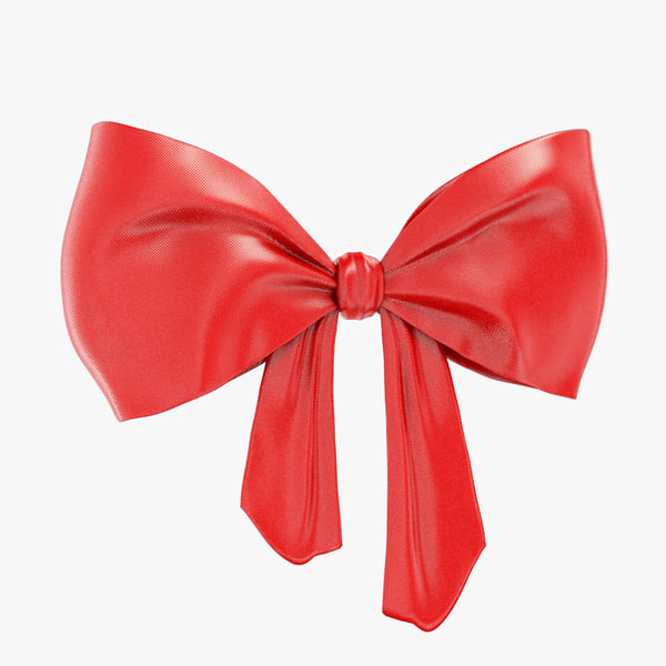 3d red bow model
