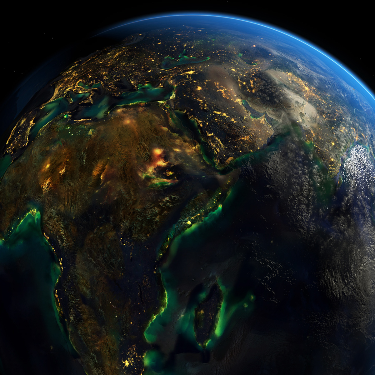 3d model earth day night