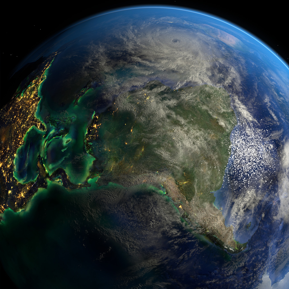 3d model earth day night