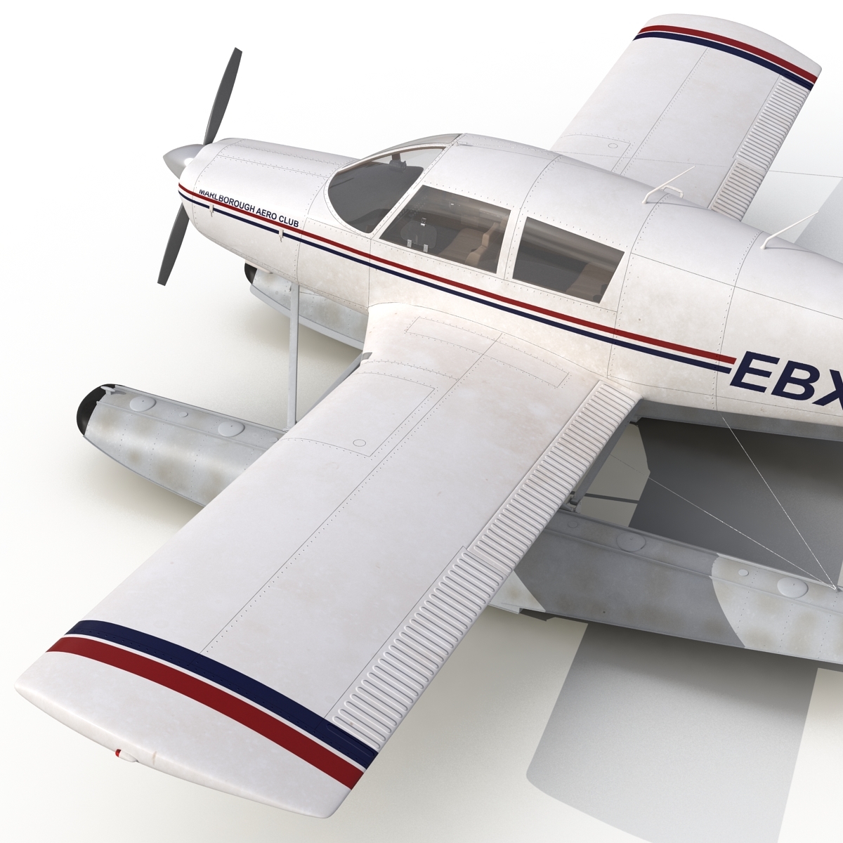 light aircraft piper pa 3d model