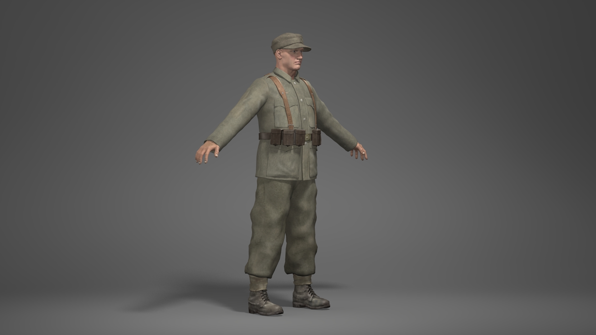 3d wwii german soldier