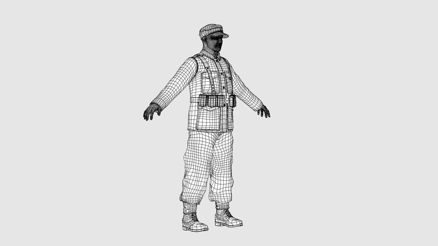 3d wwii german soldier