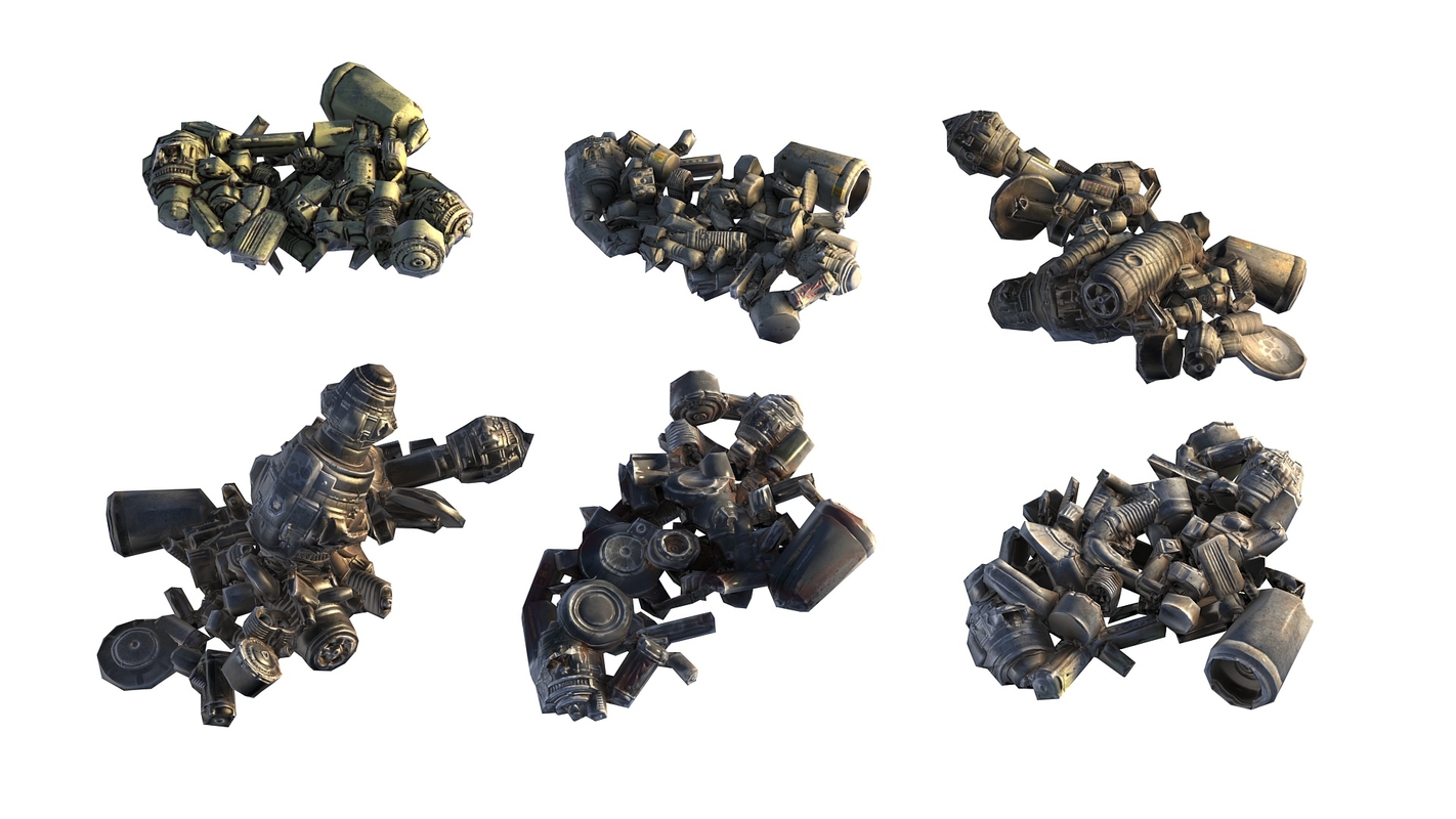 3d model of spaceship scrap wreck
