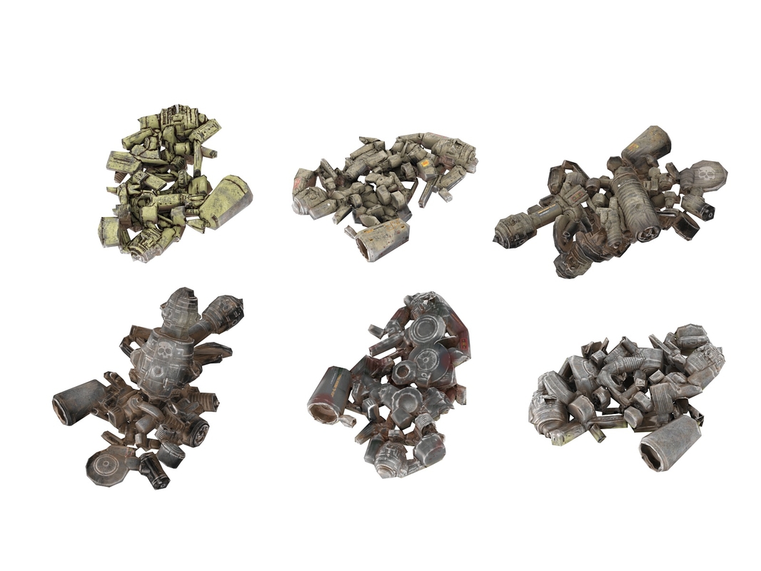 3d model of spaceship scrap wreck