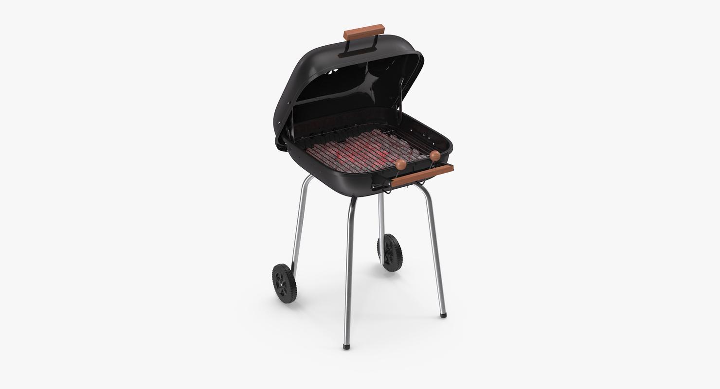3d model square bbq grill