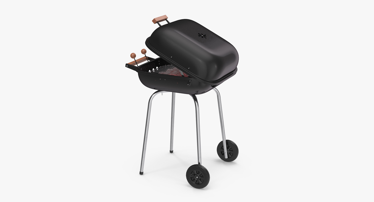 3d model square bbq grill