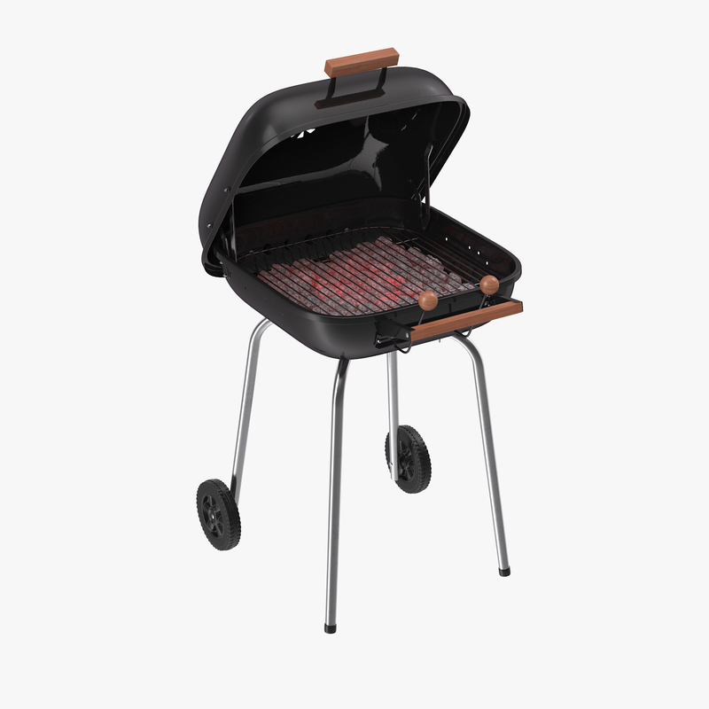 3d model square bbq grill
