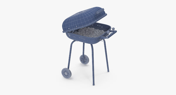 3d model square bbq grill
