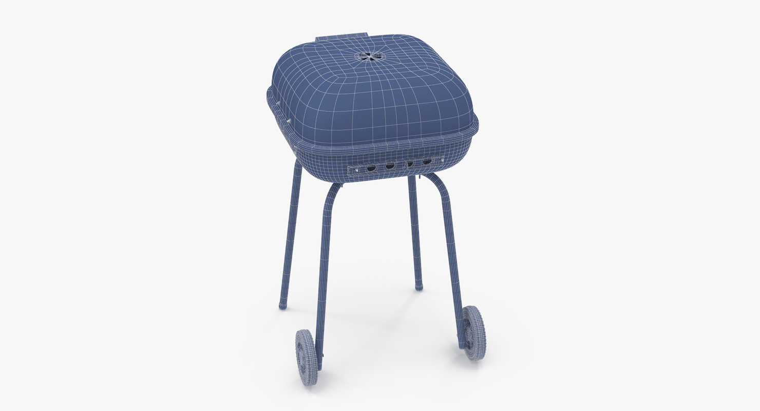 3d model square bbq grill