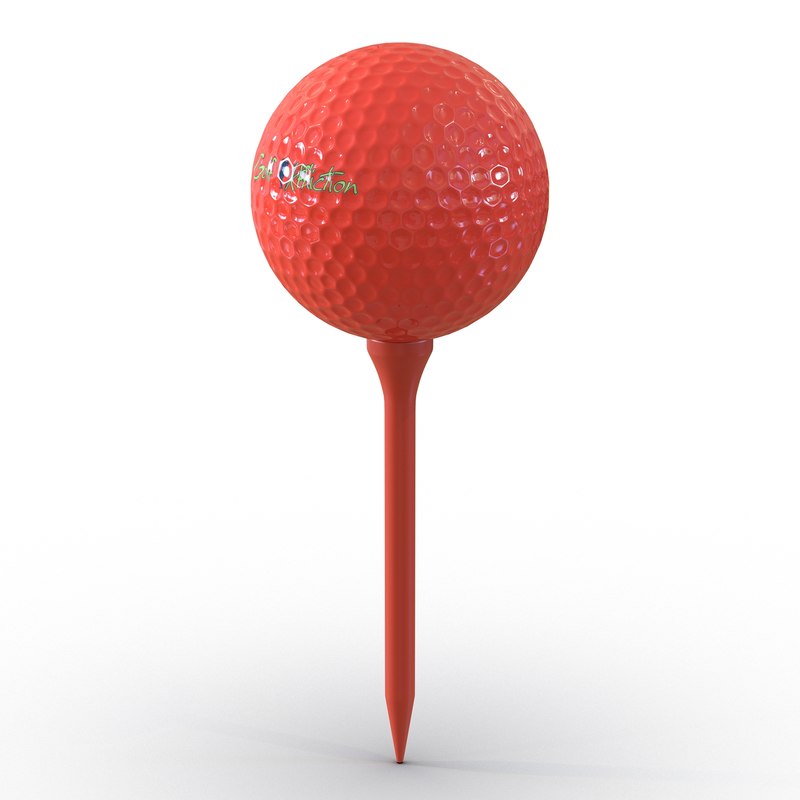golf ball tee red c4d