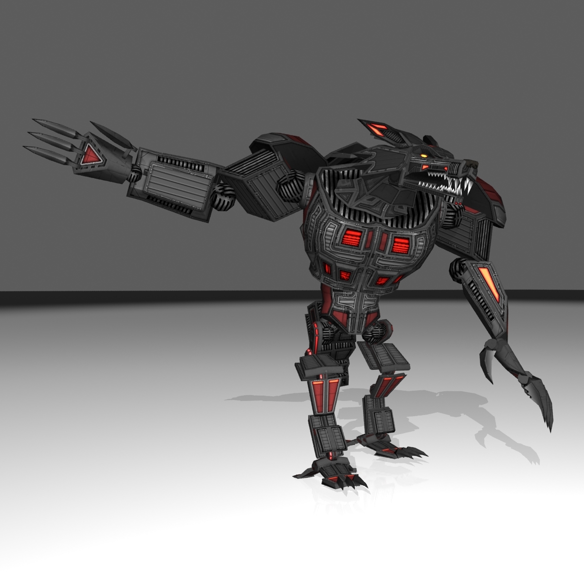3d model of werewolf mech