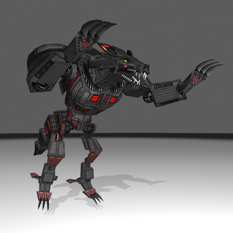 3d model of werewolf mech
