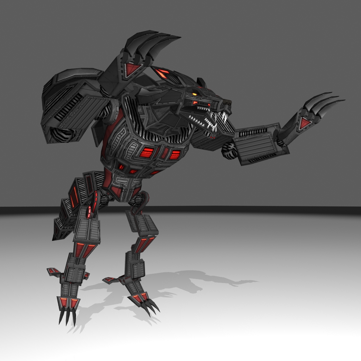 3d model of werewolf mech