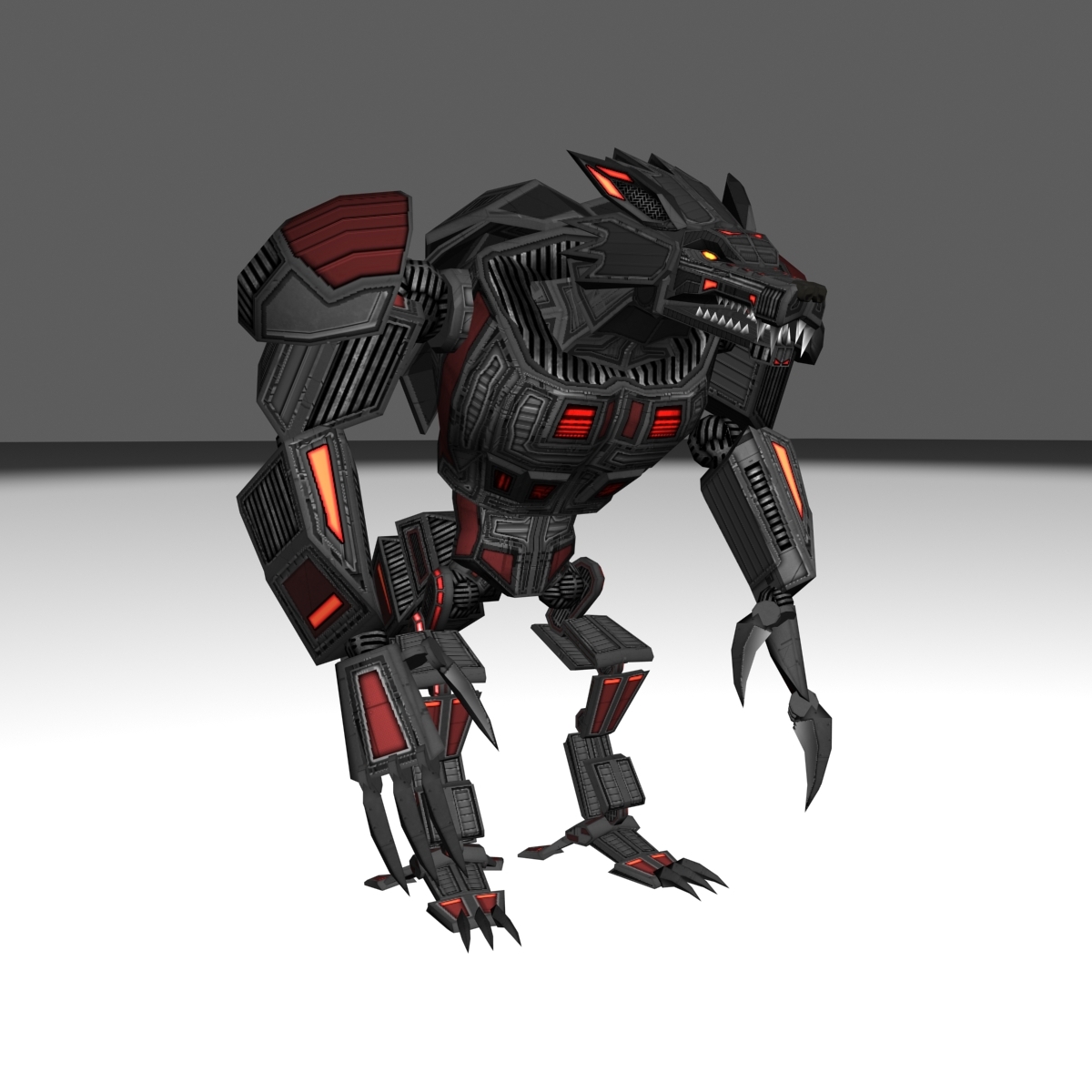 3d model of werewolf mech