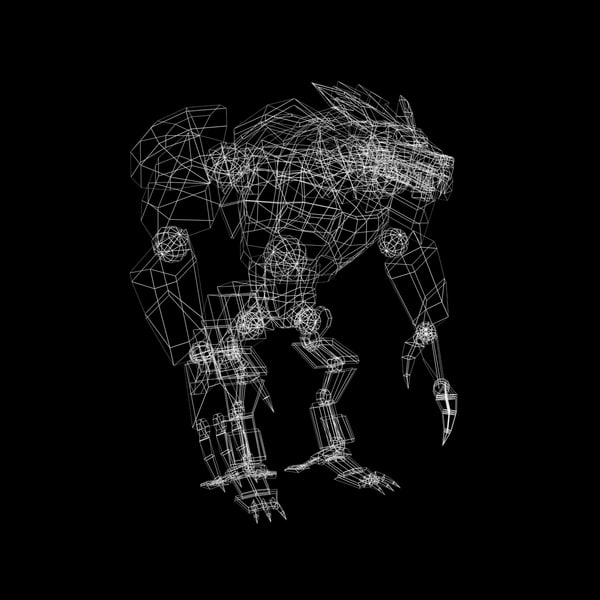 3d model of werewolf mech