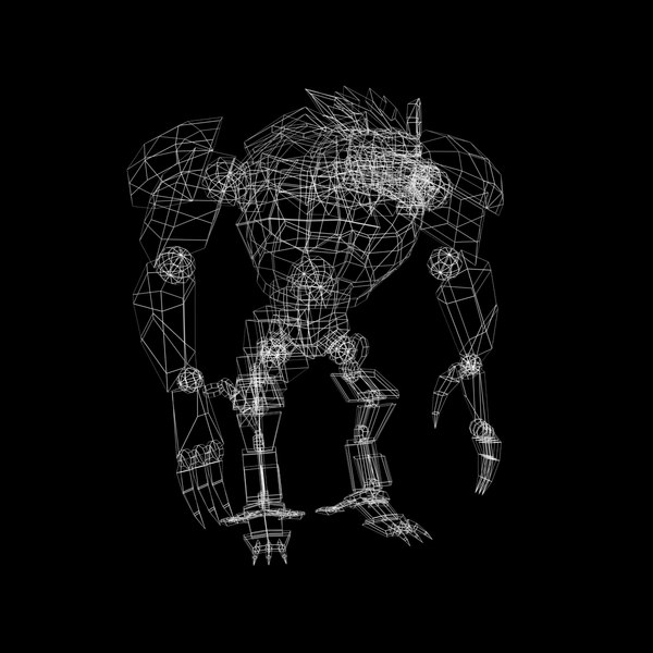 3d model of werewolf mech