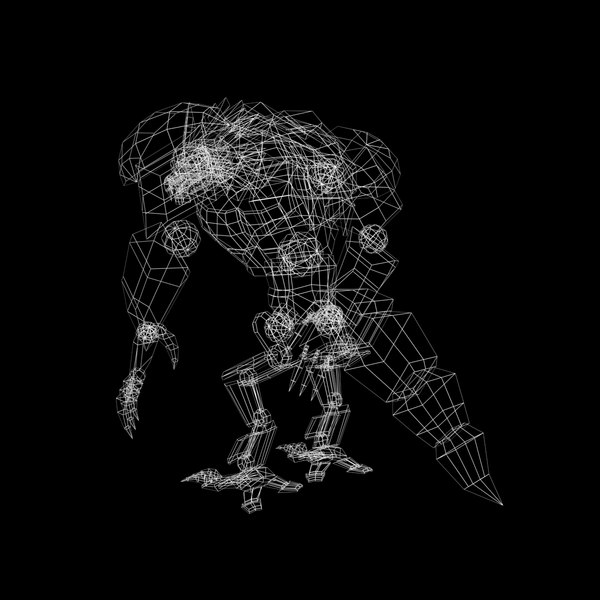 3d model of werewolf mech