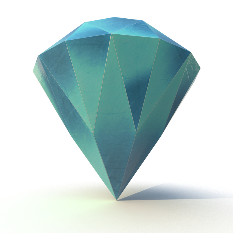 stylized cartoon gem 3d max