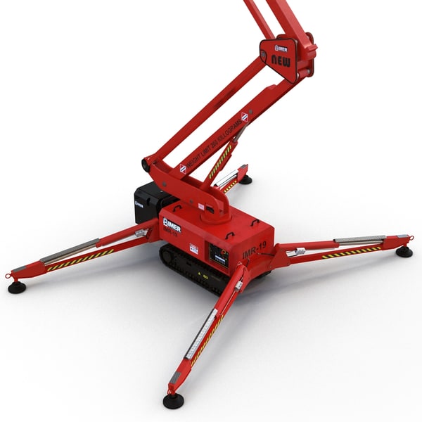 3d telescopic boom lift red